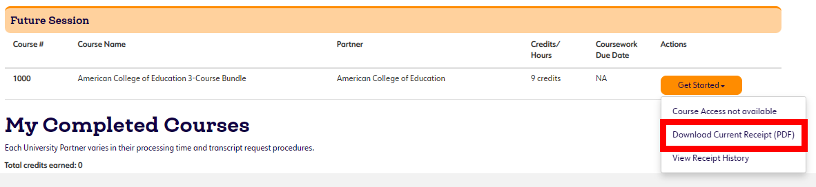 How do I access my receipt?