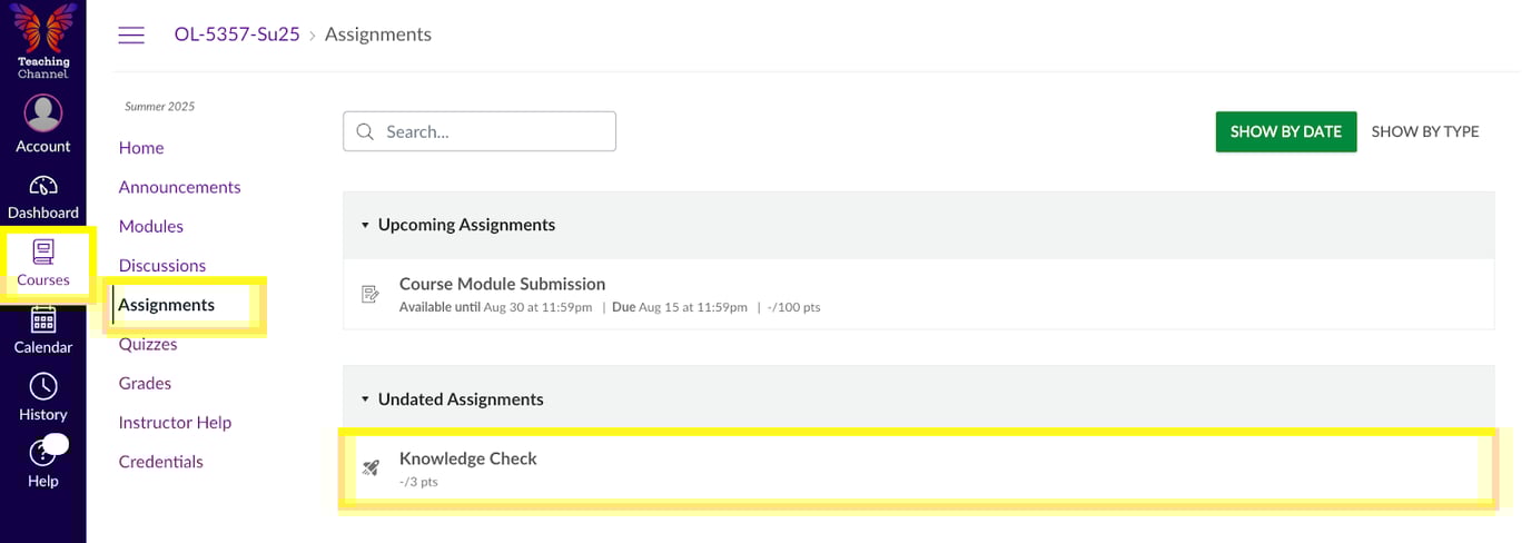 What is a Knowledge Check and how do I complete it?