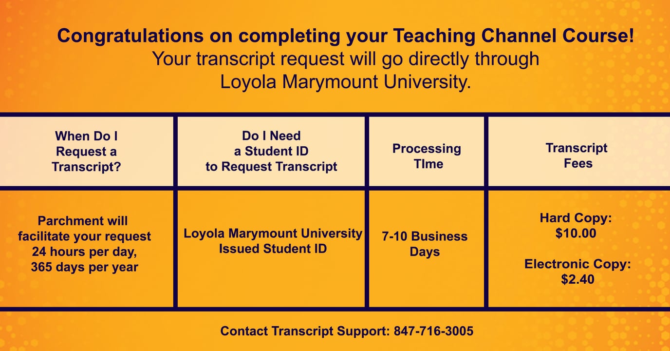 How do I access my transcript from Loyola Marymount University?