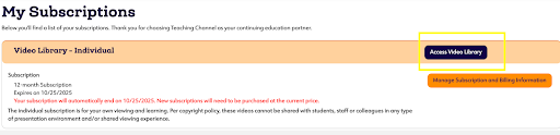 How do I access my Video Library Subscription?