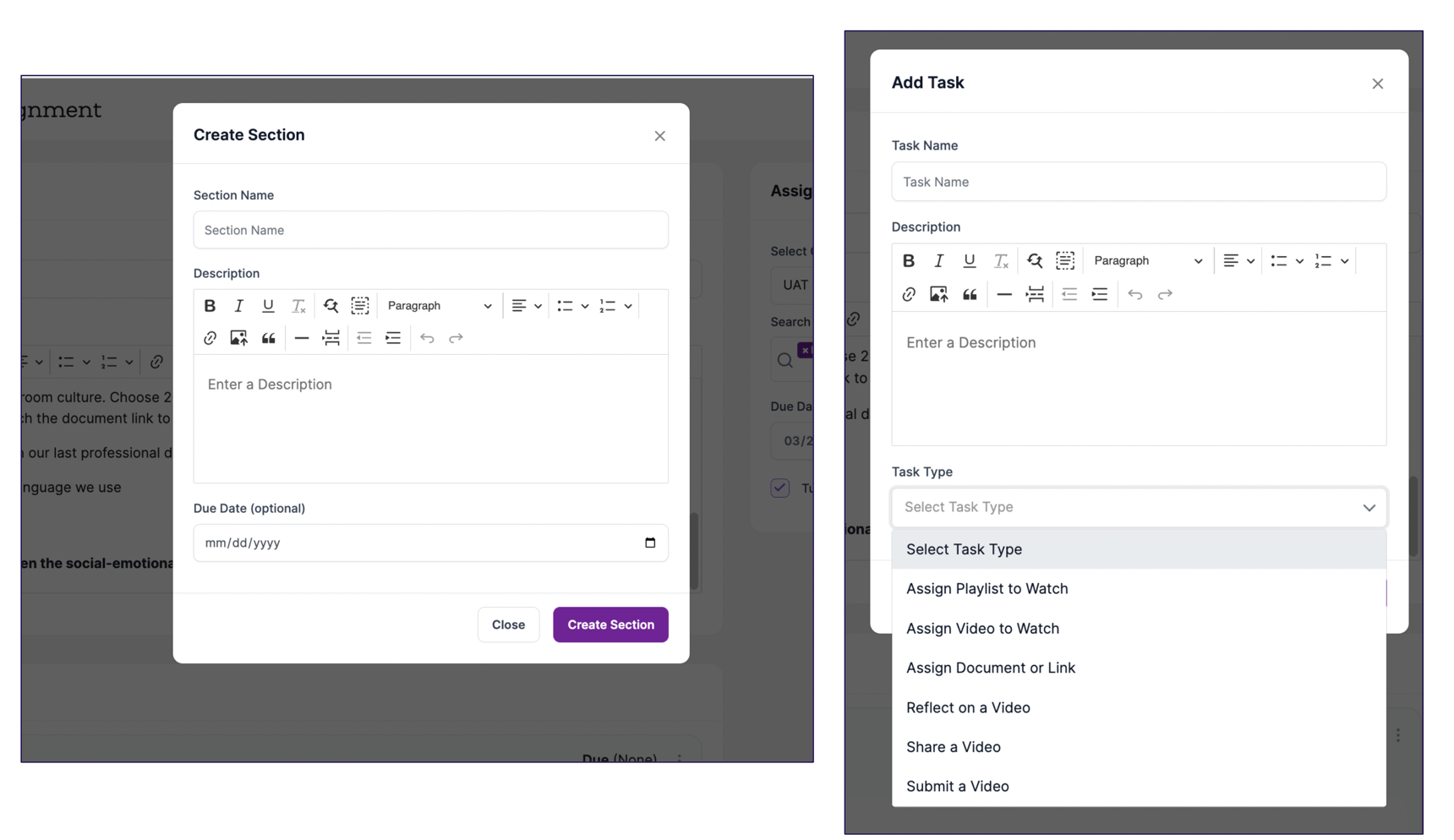 Activity Center - NEW Assignment Maker